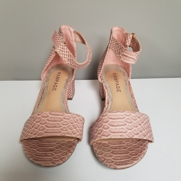 Rampage | Shoes | Rampage Melsey Snake Print Block Heel Sandals 75 ...
